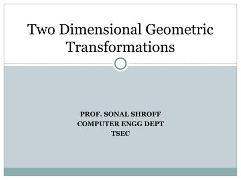 2dtransformations In Computer Graphicscg Ppt