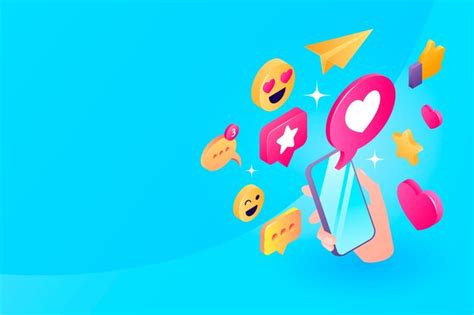 Premium Vector Isometric Social Media Notifications Background