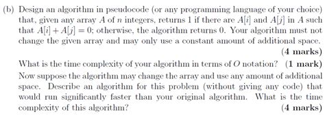 Solved B Design An Algorithm In Pseudocode Or Any