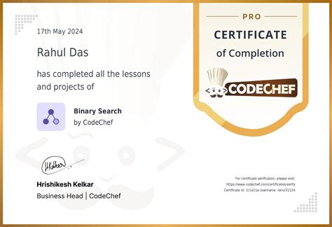 User Certificate Codechef