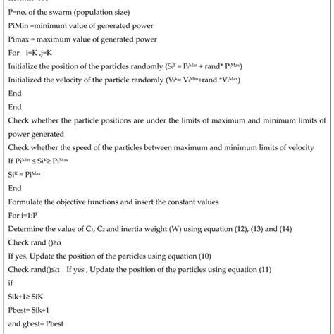 Pseudocode Of New Pso Download Scientific Diagram