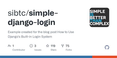 Github Sibtc Simple Django Login Example Created For The Blog Post How To Use Django S Built