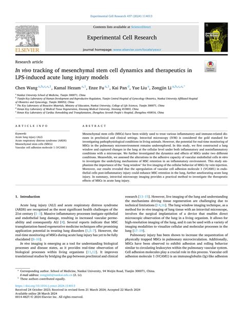 Pdf In Vivo Tracking Of Mesenchymal Stem Cell Dynamics And