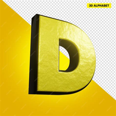 Premium Psd A Yellow Letter D With A Yellow Background And A Yellow