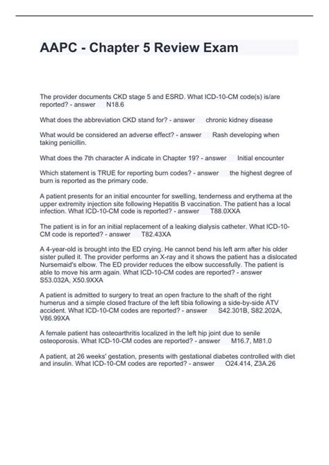 AAPC Chapter Review Exam Questions And Answers AAPC CPC Stuvia US