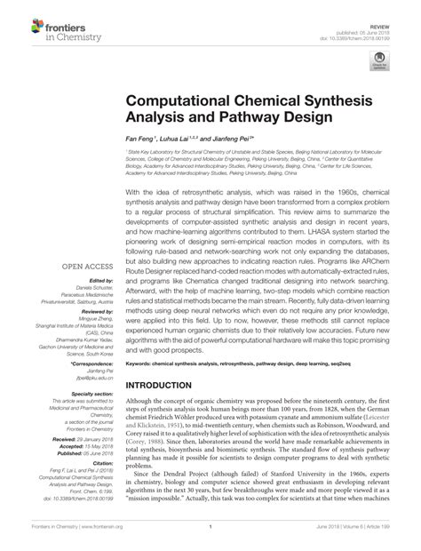 PDF Computational Chemical Synthesis Analysis And Pathway Design