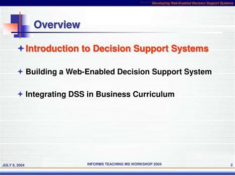 ppt developing web enabled decision support systems powerpoint