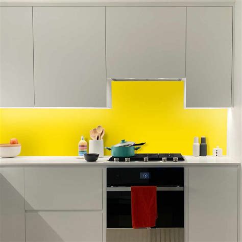 Yellow Gloss Acrylic Kitchen Splashback 3 And 5 Mm Cps