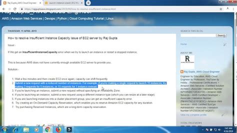 How To Resolve Insufficient Instance Capacity Issue Of Ec2 Server Aws