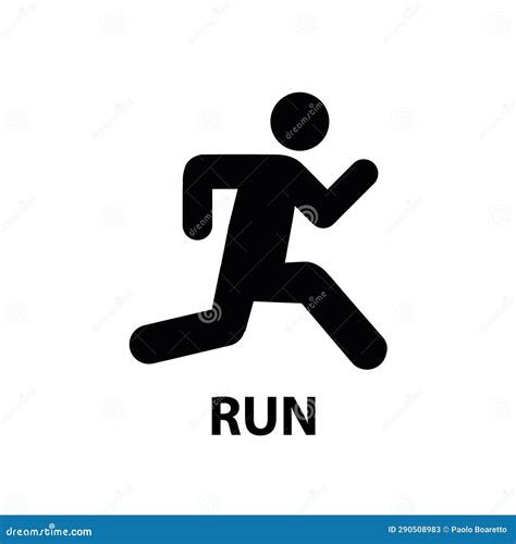 Run Icon Run Symbol Flat Design Stock Illustration Illustration Of Presentation Drawing