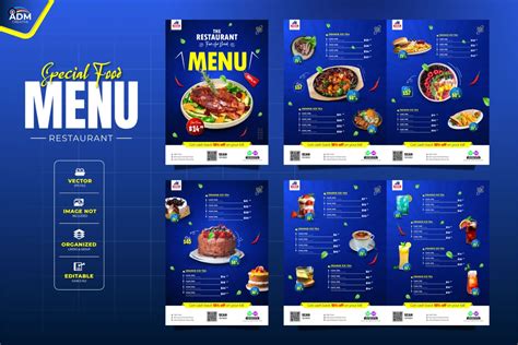 Modern Design Food Menu Restaurant Template Red And Black Menu Card