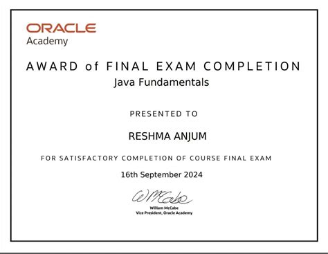 reshma anjum on linkedin oracleacademy javafundamentals java