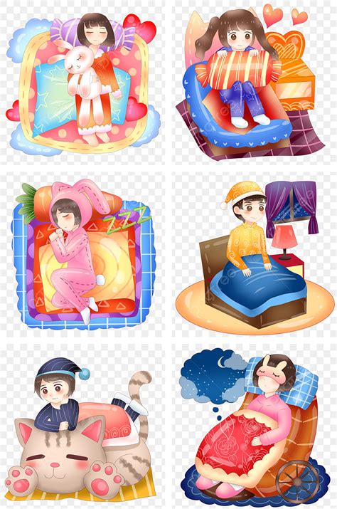 세계 수면의 날 일러스트 컬렉션 잠자는 소년 소녀 빨간 사랑 휴식 데이 일러스트 Png 일러스트 및 Psd 이미지 무료 다운로드 Pngtree