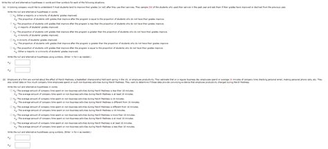 Solved Write The Null And Alternative Hypotheses In Words Chegg Com