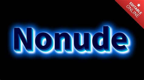 Nonude 3d With Blue Glow Text Effect Generator