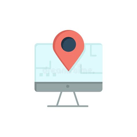 Computer Map Location Education Flat Color Icon Vector Icon Banner