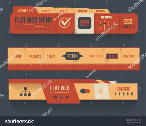 vector header horizontal web menu design stock vector royalty free