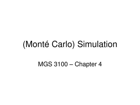 PPT Monté Carlo Simulation PowerPoint Presentation free download ID 555169
