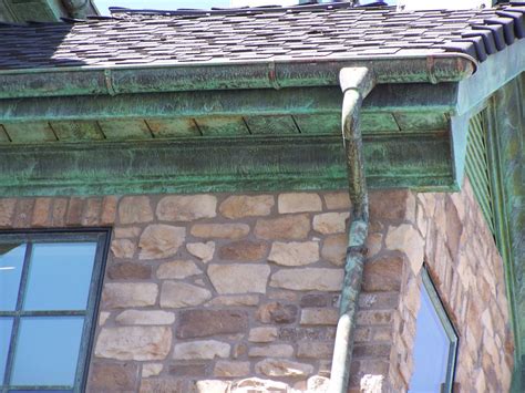 Patina Copper Gutter Work Southwestern Exterior Salt Lake City