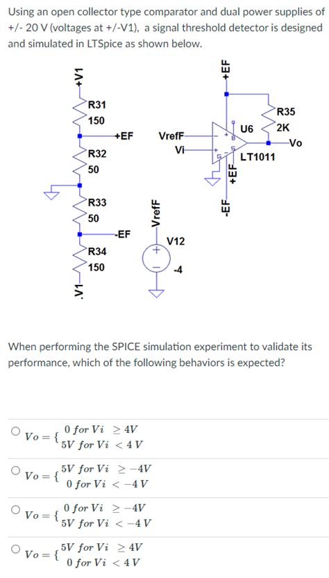 Solved Using An Open Collector Type Comparator And Dual