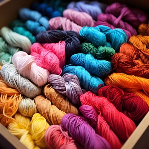 Premium Photo Crafting Kaleidoscope Colorful Wool Thread Assortment