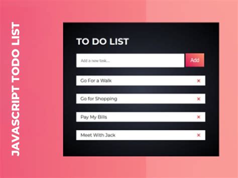 Javascript To Do List Design By Divinectorweb On Dribbble
