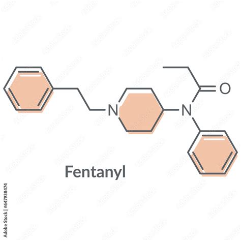 Fentanyl Opioid Analgesic Drug Molecule Skeletal Formula Stock Vector Adobe Stock