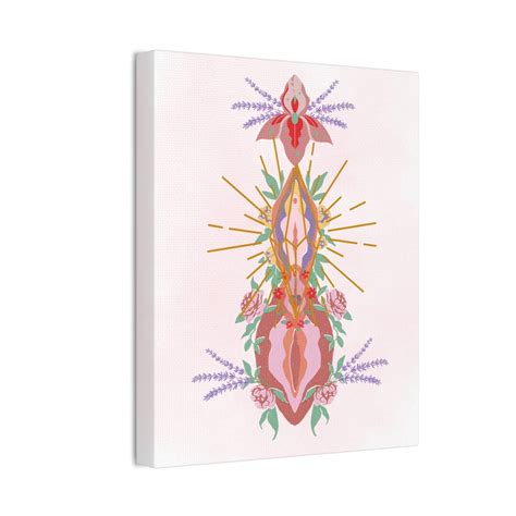 Female Labia Anatomy Art Canvas Vaginal Artwork Wall Decor Vulva