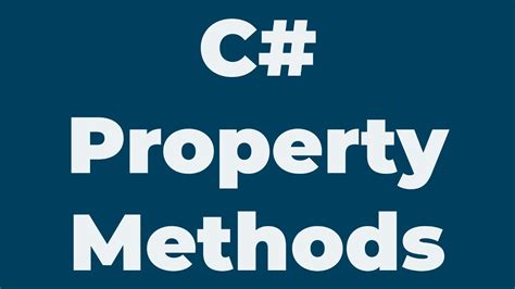 Using Property Getters And Setters In C Youtube