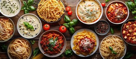 Premium Photo Assorted Pasta Selection On Table