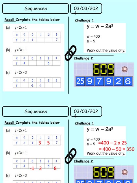 Sequences Cover Lesson Pdf
