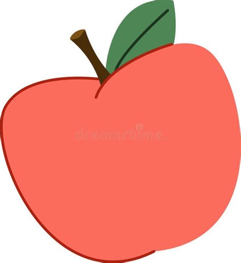 Apple With Leaf And Stem Stock Vector Illustration Of Outline 388791893