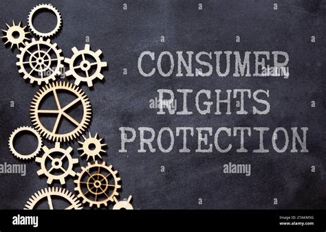 Top View Of The Text Wooden Background Text Consumer Protection Law