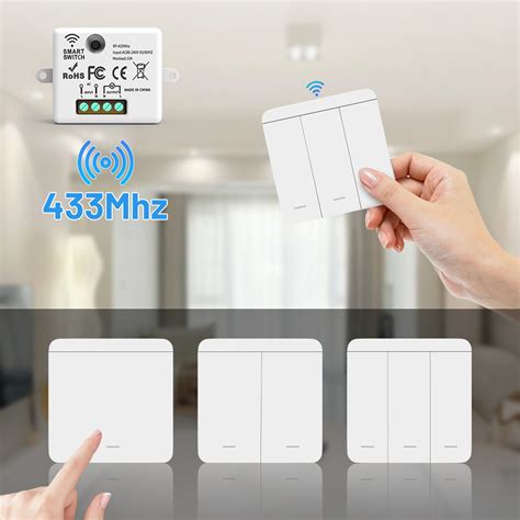 Rf 433mhz Wireless Switch Set Diy Smart Switch 1 2 3gang Push Button Remote Controller Unitop