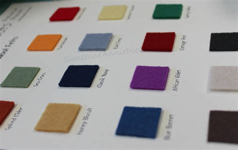 New Color Chart 100 Wool Felt Color Samples ~ National Non Woven