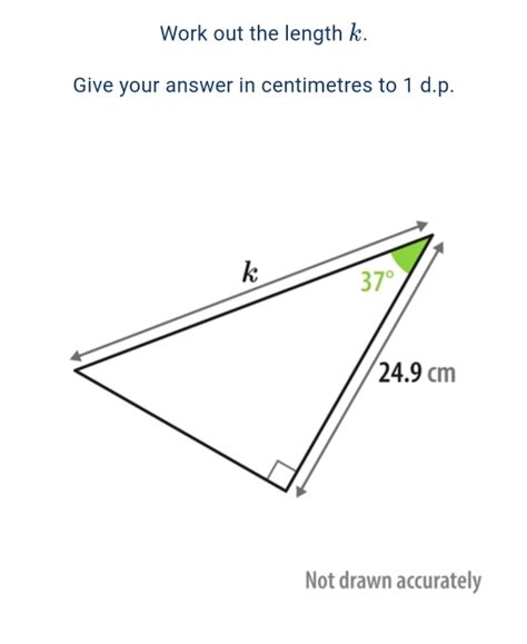 solved work out the length k give your answer in centimetres to 1 d p
