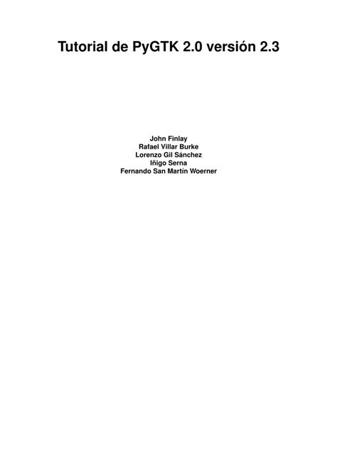 Pdf De Programación Tutorial De Pygtk 20 Versión 23