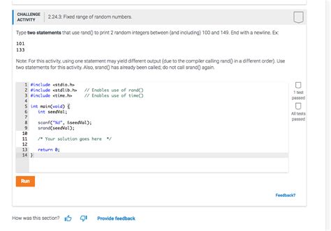 Solved Challenge Activity 2243 Fixed Range Of Random N
