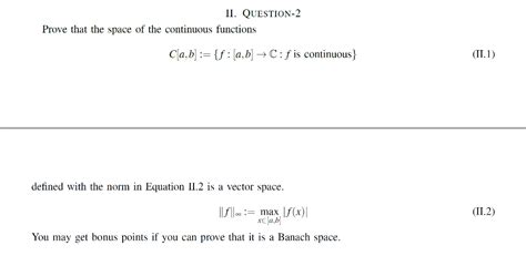 Solved II QUESTION 2 Prove That The Space Of The Continuous Chegg Com