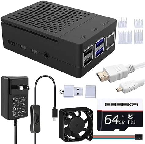 Amazon Com GeeekPi Orange Pi 5 5B Case Kit Orange Pi 5 5B Case With Fan Heatsinks 18W 5V 3