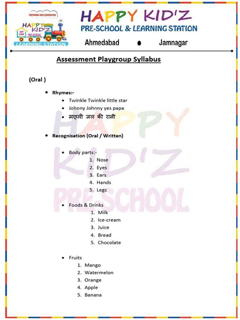 Assessment Play Group Sllaybus 1 Pdf