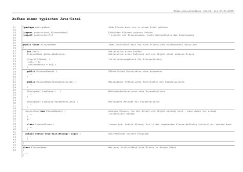 Aufbau Einer Typischen Java