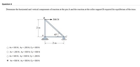Solved Determine The Horizontal And Vertical Components Of