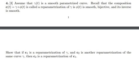 solved 4 [3] assume that y t is a smooth parametrized