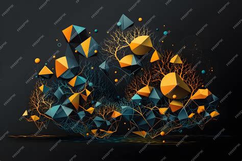 Premium Photo Geometric Shapes Background 3d Render