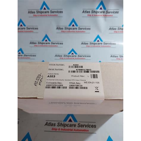 ABB AI CHANNEL INDIVIDUALLY ISOLATED RTD INPUT MODULE Atlas Shipcare Services