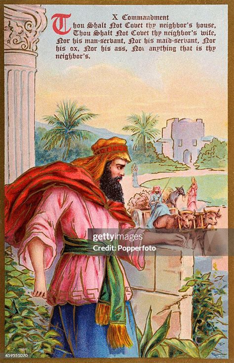 A Vintage Illustration Featuring The Tenth Commandment Thou Shalt