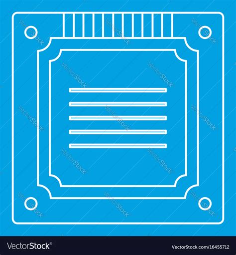 Modern Multicore Cpu Icon Outline Royalty Free Vector Image