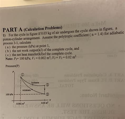 Solved PART A Calculation Problem 1 S For The Cycle In Chegg Com
