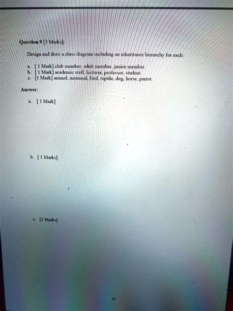 Question93marks Design And Draw A Elass Diagramineuding An Inheritance